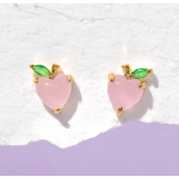 Girls Crew | Jewelry | New Girls Crew Peach Stud Earrings In Pinkgold ...